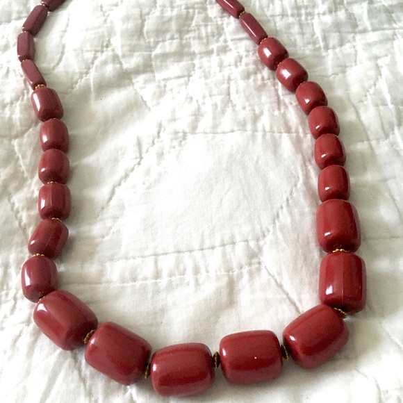 Jewelry | Vintage Muted Red Necklace | Poshmark